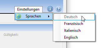GUI-Sprache | Signgate Dokumentation