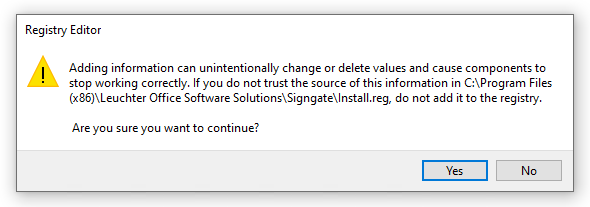 Signgate Outlook Add-in Installation (optional) | Signgate Dokumentation